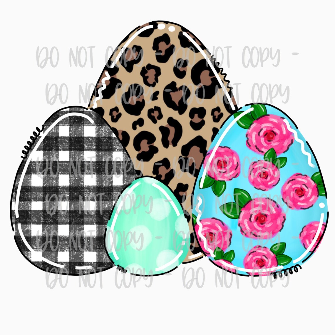 Mixed Pattern Eggs Easter Floral Plaid Dots Leopard Hand - Etsy
