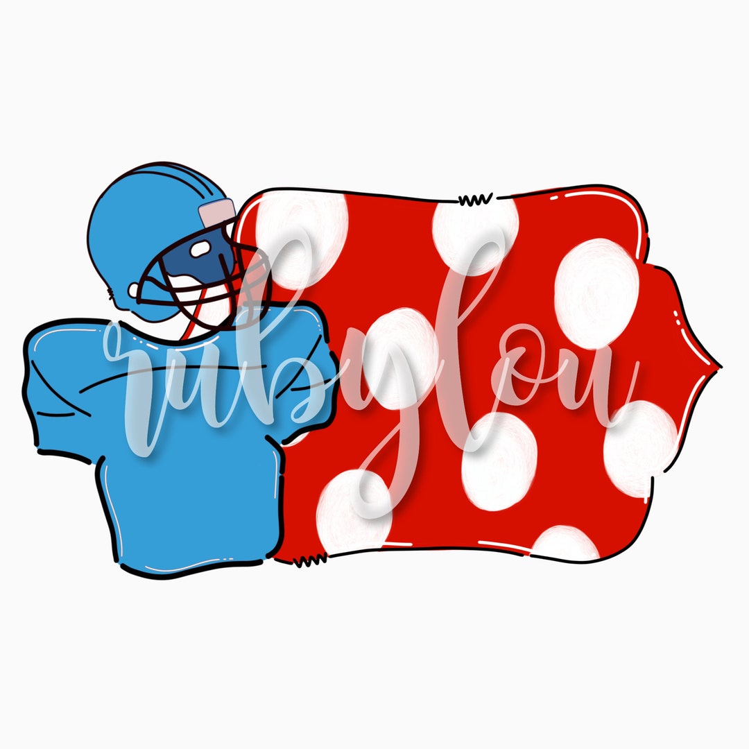 Football Frame Light Blue and Red | Paint Splatters | Bleached Shirts ...