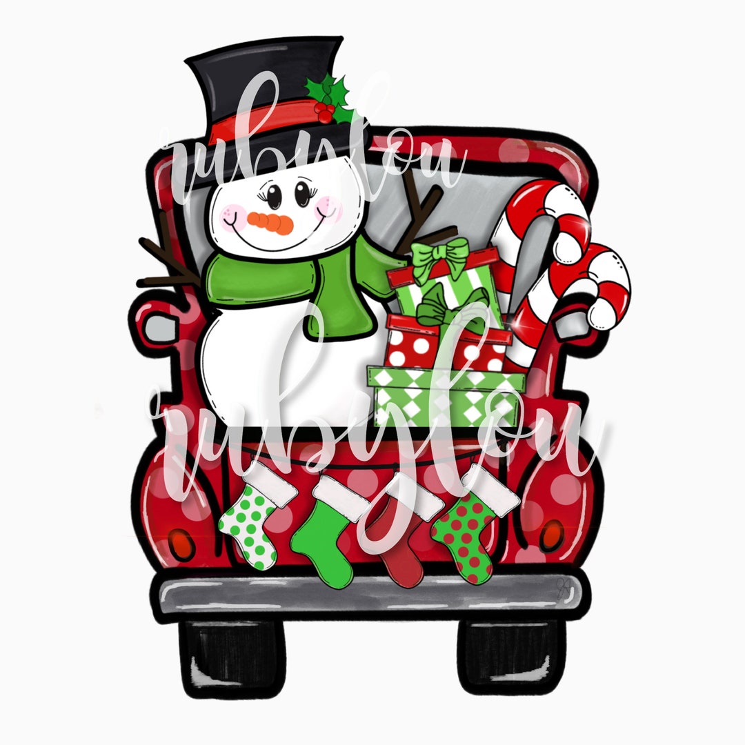 Christmas Truck Snowman Gifts | Digital Download || Vintage Trucki ...