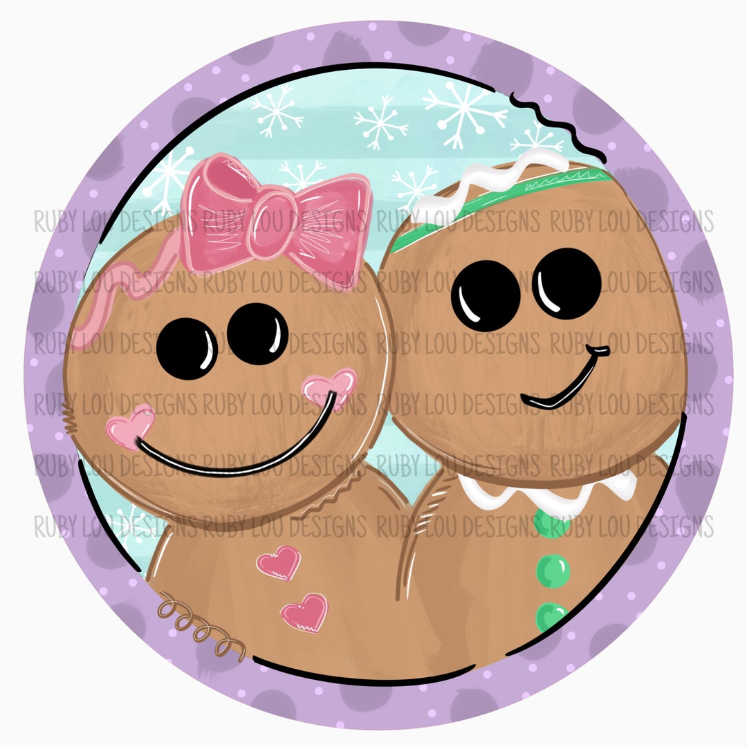 Gingerbread Couple | PNG | Sublimation Design | Hand Drawn | Printable ...