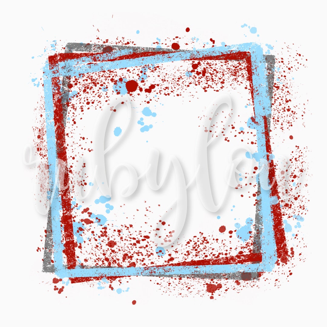 Paint Splatter Frame Red and Columbia BLUE | Paint Splatters | Bleached ...