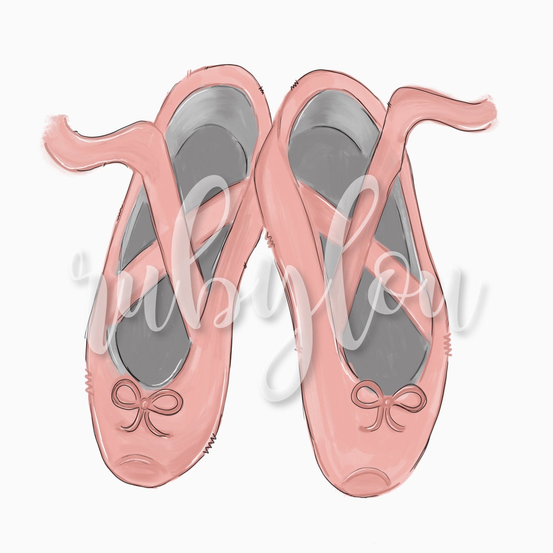 Ballet Slippers Hand Drawn Dance Ballerina Digital Download Sublimation ...