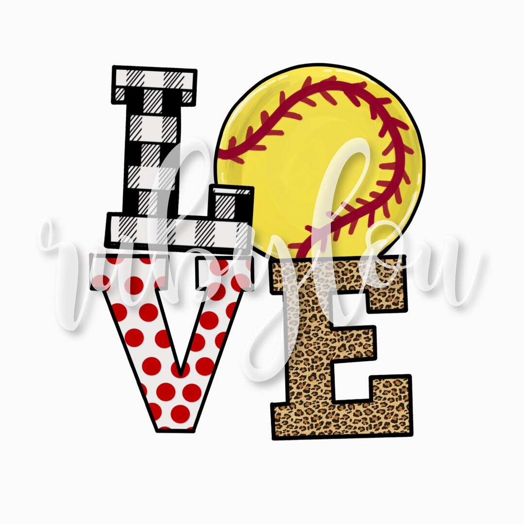 SOFTBALL LOVE Red Dots | Digital Download | Sublimation Design Hand ...