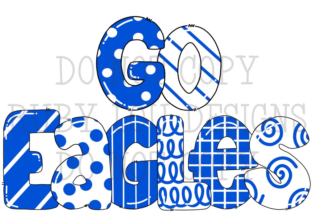 GO EAGLES Doodle Letters | PNG Download, Digital Download, Printable ...