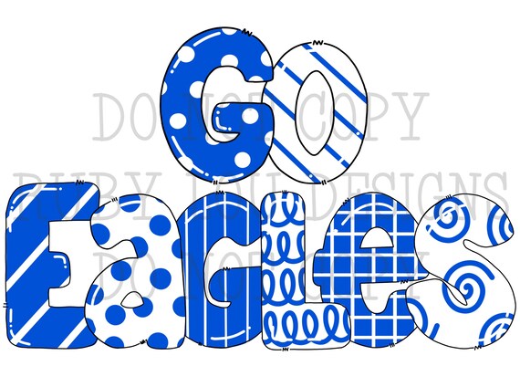 GO EAGLES Doodle Letters PNG Download Digital Download - Etsy