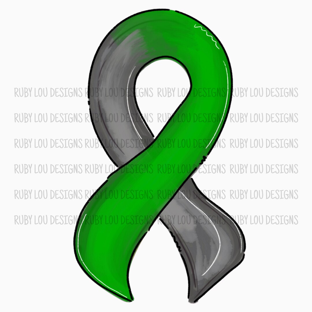 Green and Gray Awareness Ribbon | Digital Download || Sublimation ...