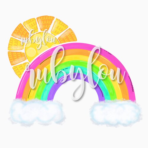 Rainbow Sun PNG Digital Download Printable Artwork I - Etsy
