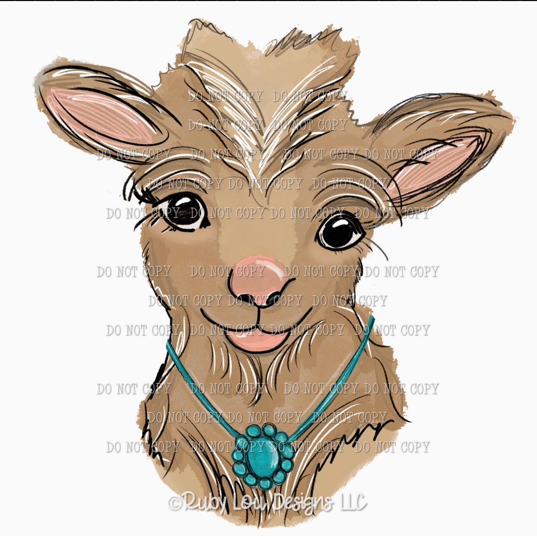 Girly Cute Goat Turquoise Jewelry GOAT Digital Download Sublimation ...