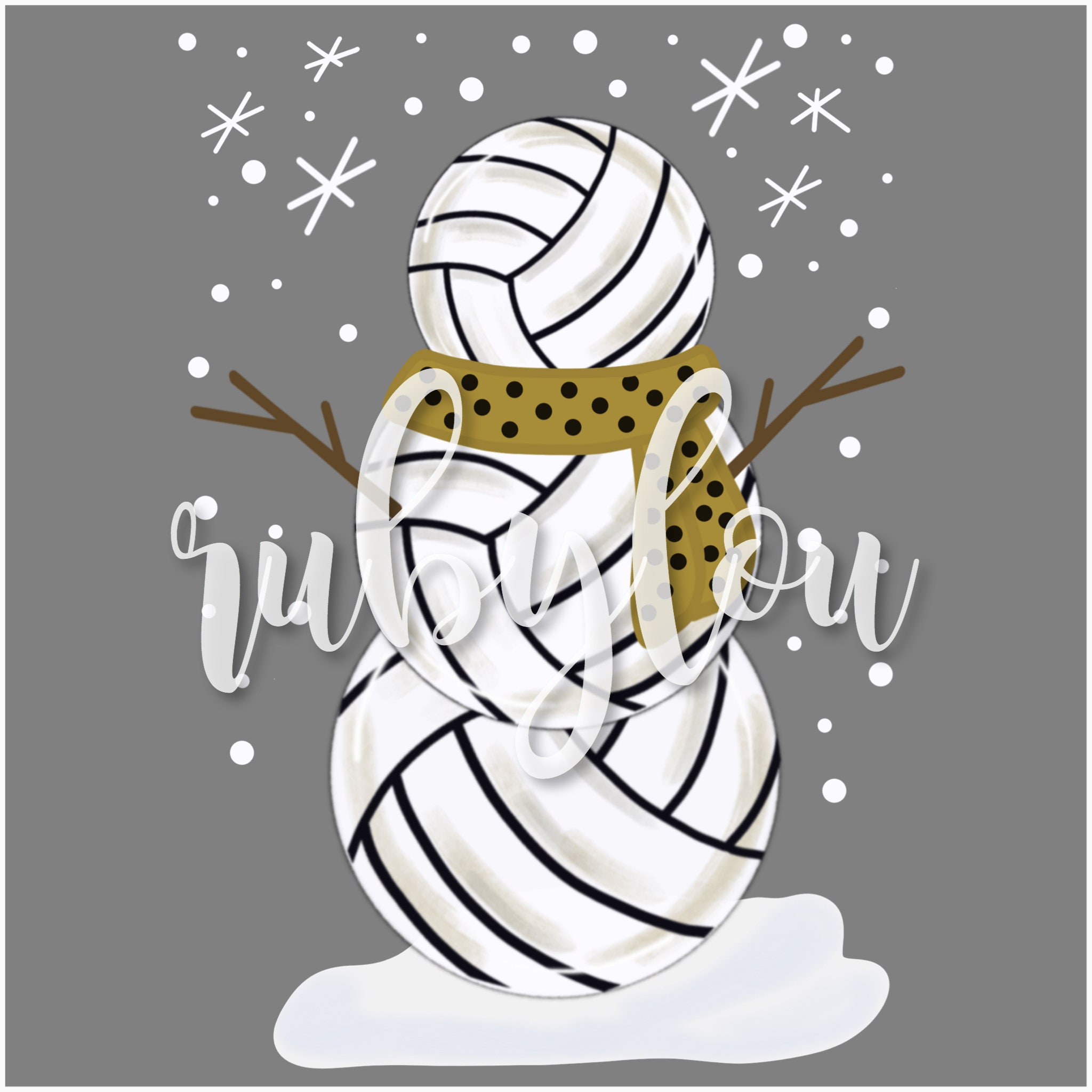 VOLLEYBALL Snowman digital download Sublimation design | Etsy