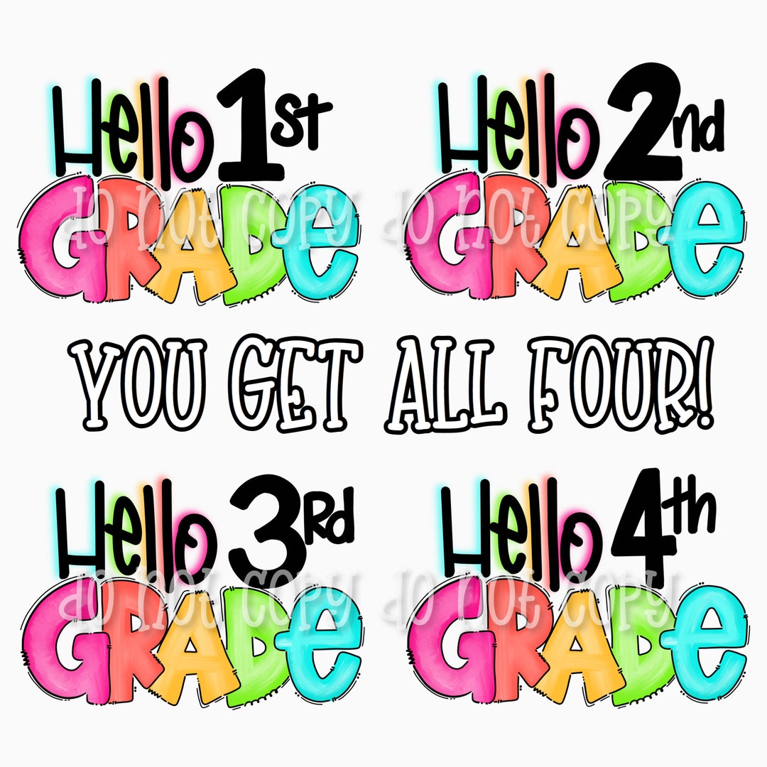 Hello GRADE Doodle Letters School Colorful || Hand Drawn Download ...
