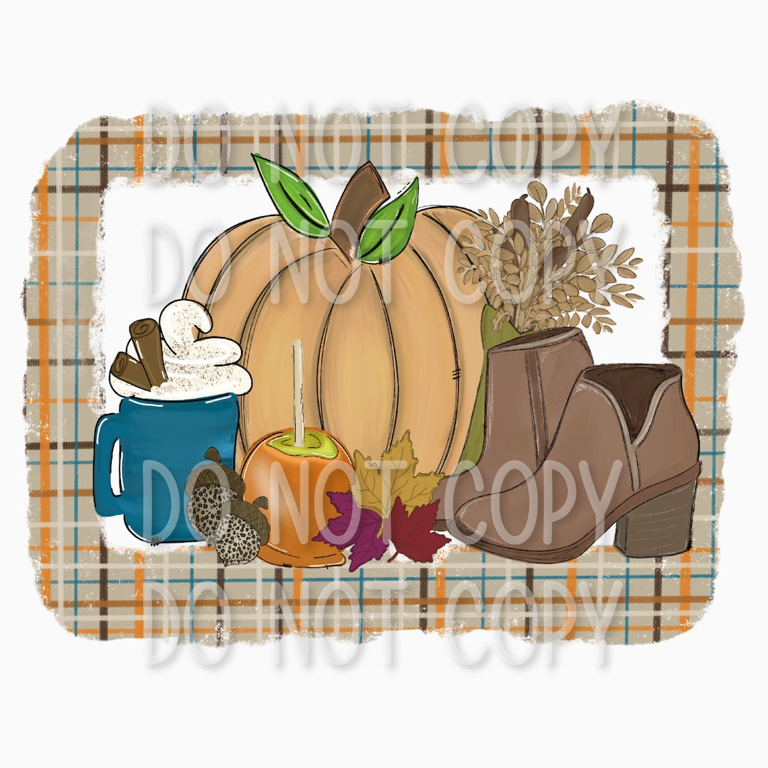 All Things AUTUMN 2 PNG Digital Download Pumpkin Booties Brown Coffee ...