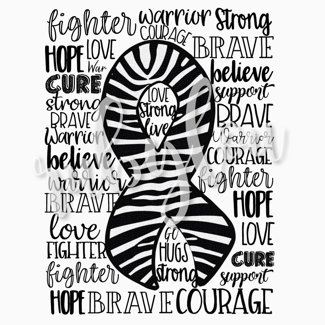 Cancer Awareness | ZEBRA RIBBON | Digital Download || Sublimation ...