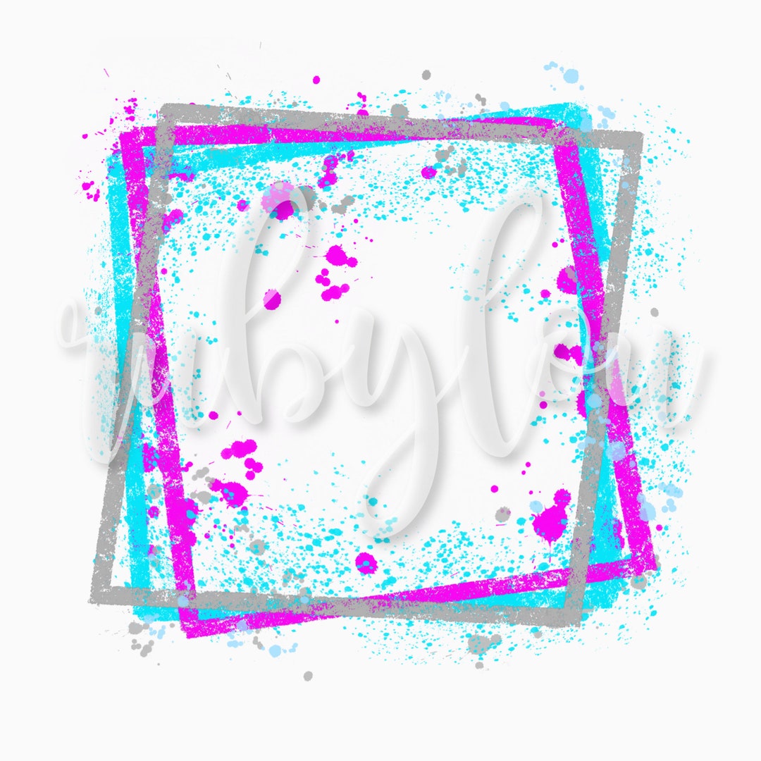 Paint Splatter Frame Pink Aqua | Paint Splatters | Bleached Shirts ...