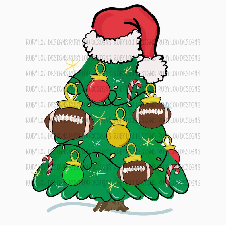 Football Christmas Tree Digital Download Sublimation - Etsy