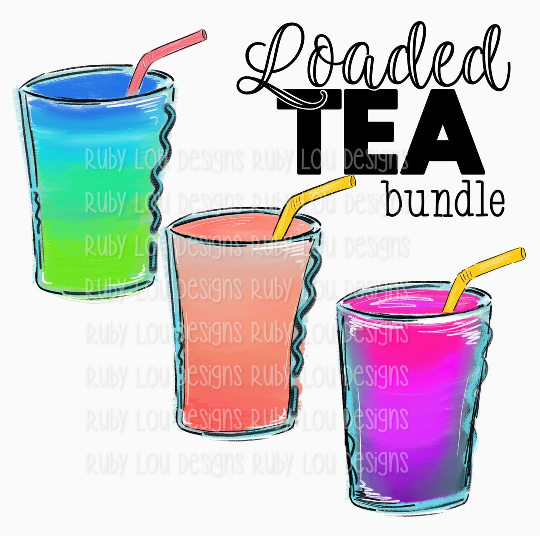 Loaded Tea BUNDLE Hand Drawn Digital Download Sublimation Design ...