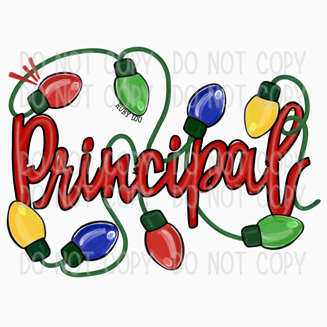 PRINCIPAL Christmas Lights | Lights Hand Drawn Hand Lettered | Digital ...