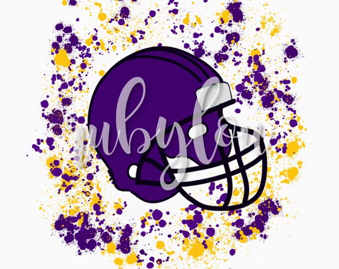 Paint Splatter Football Helmet Purple and Gold Splatters - Etsy