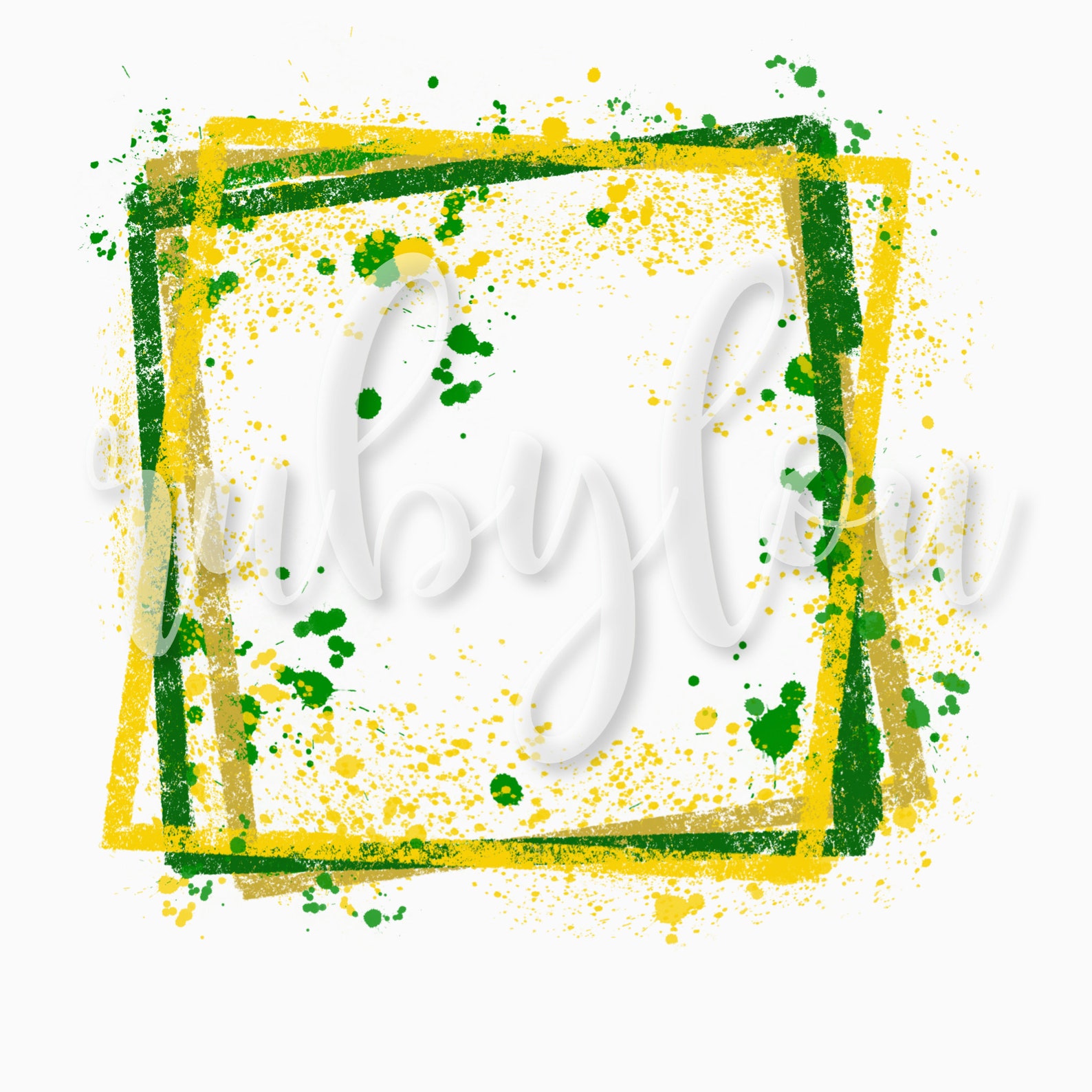 Paint Splatter Frame Green Yellow Gold Paint Splatters | Etsy