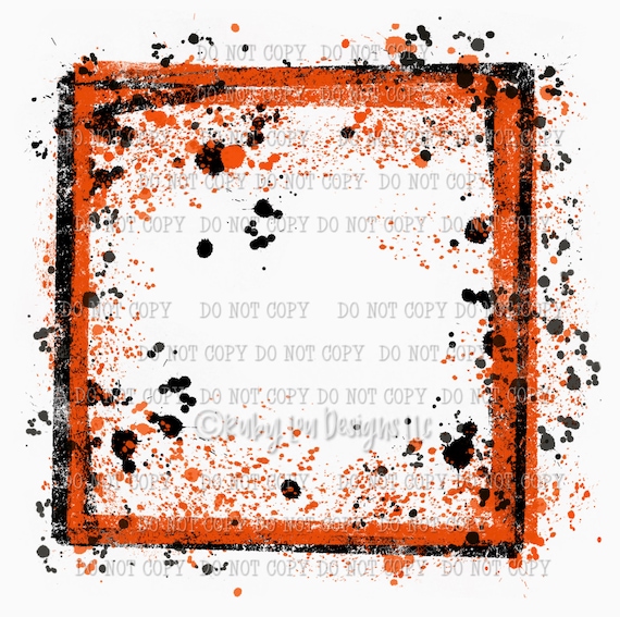 Paint Splatter Frame Orange Black Paint Splatters Bleached - Etsy