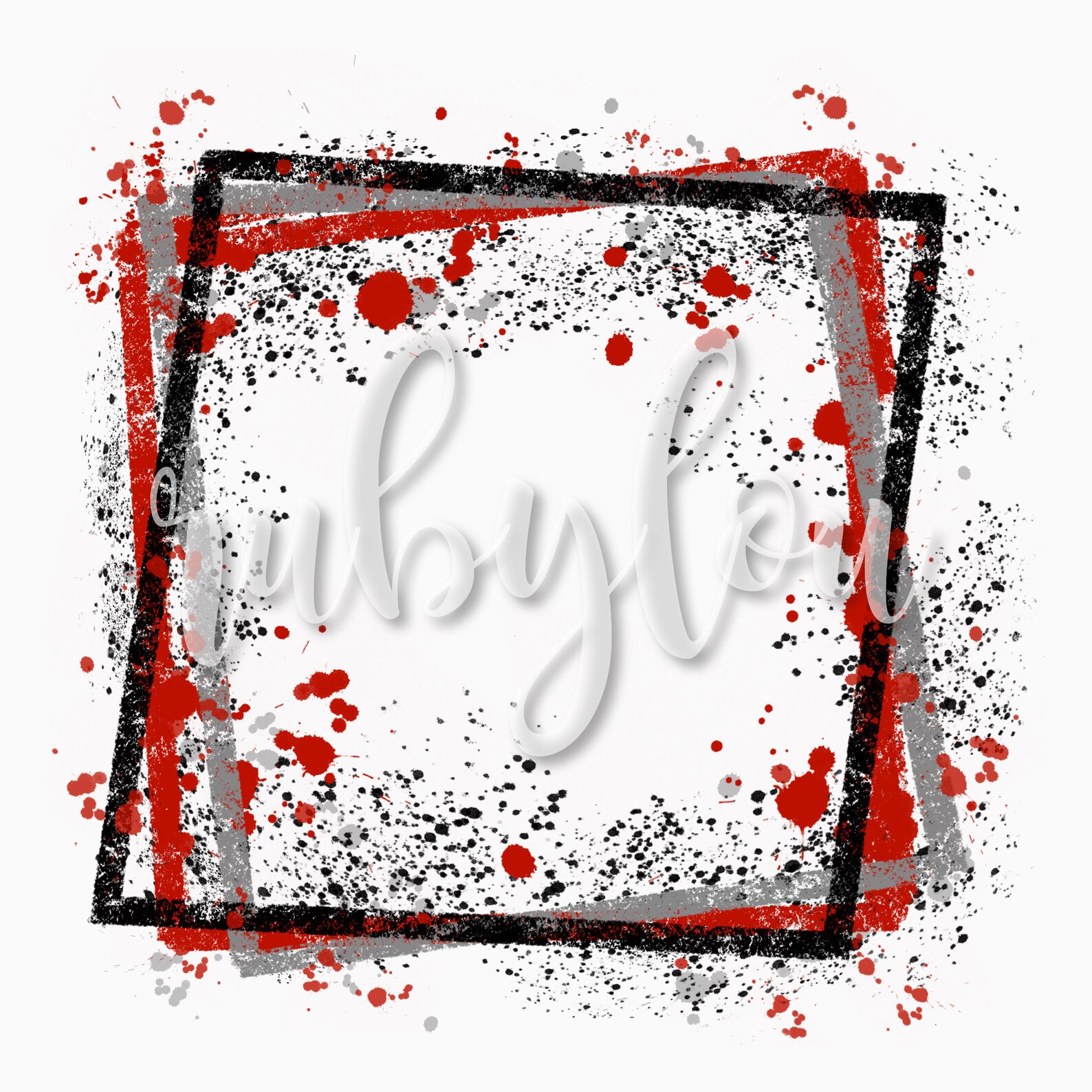 Paint Splatter Frame Red Black Paint Splatters Bleached - Etsy