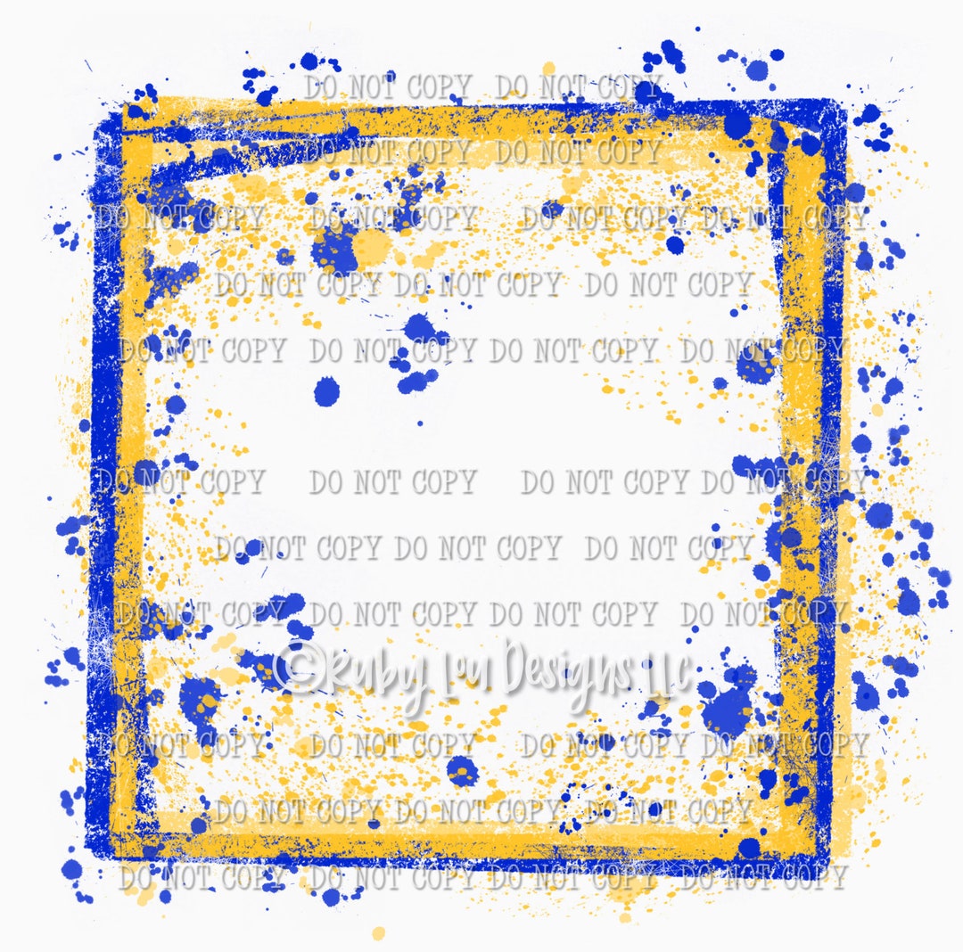 Paint Splatter Frame Blue and Yellow | Paint Splatters | Bleached ...