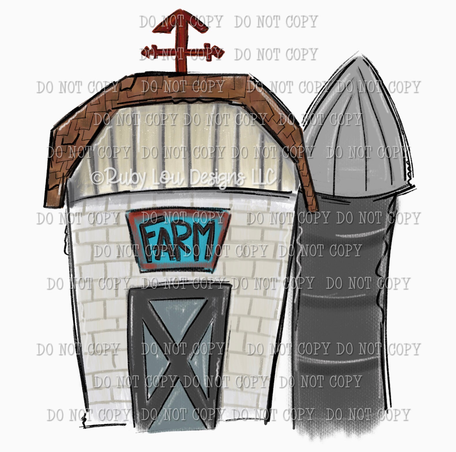 FARM BUNDLE hand drawn farm life farmer chicken digital | Etsy