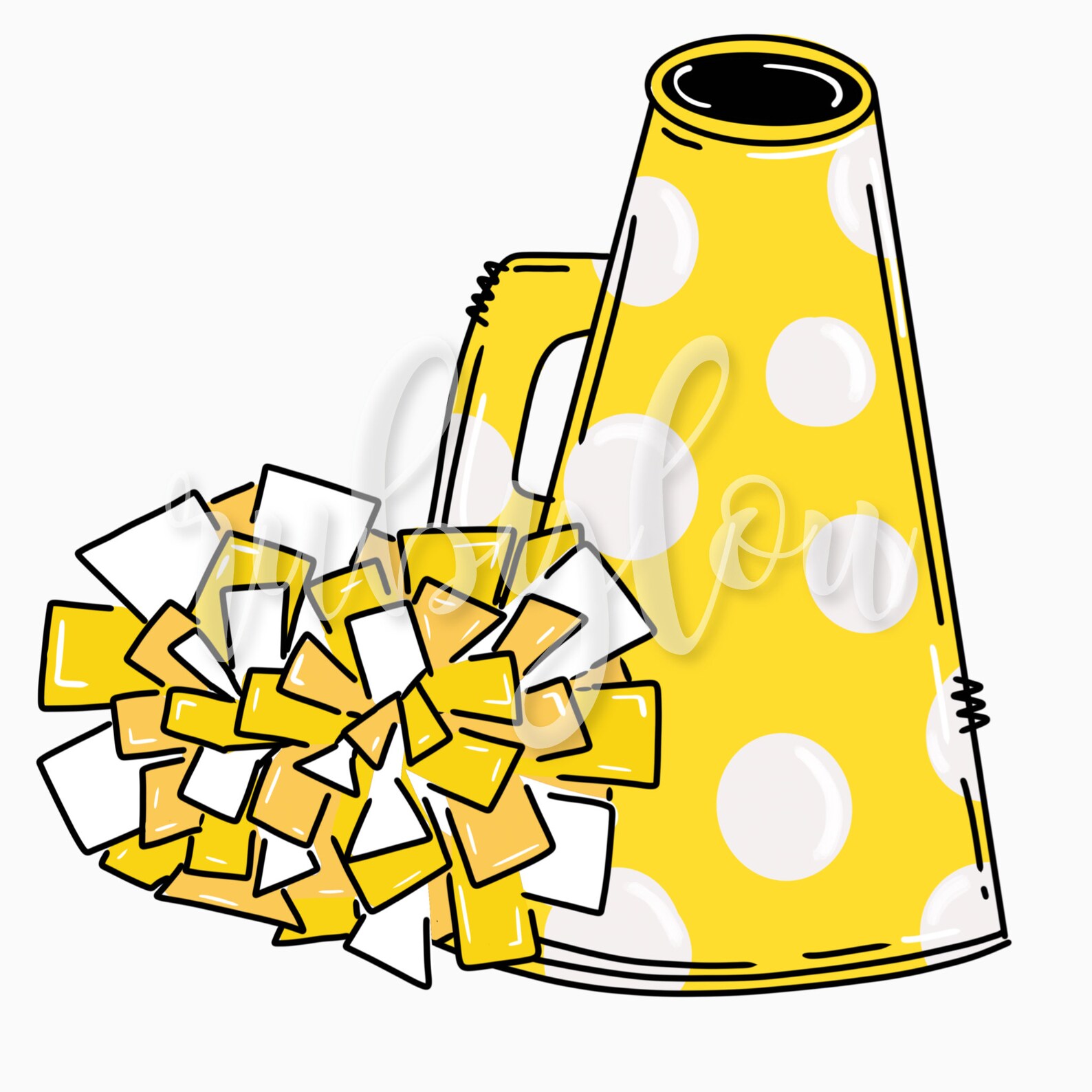 Cheer Poms Megaphone Yellow VOLS Digital Download - Etsy
