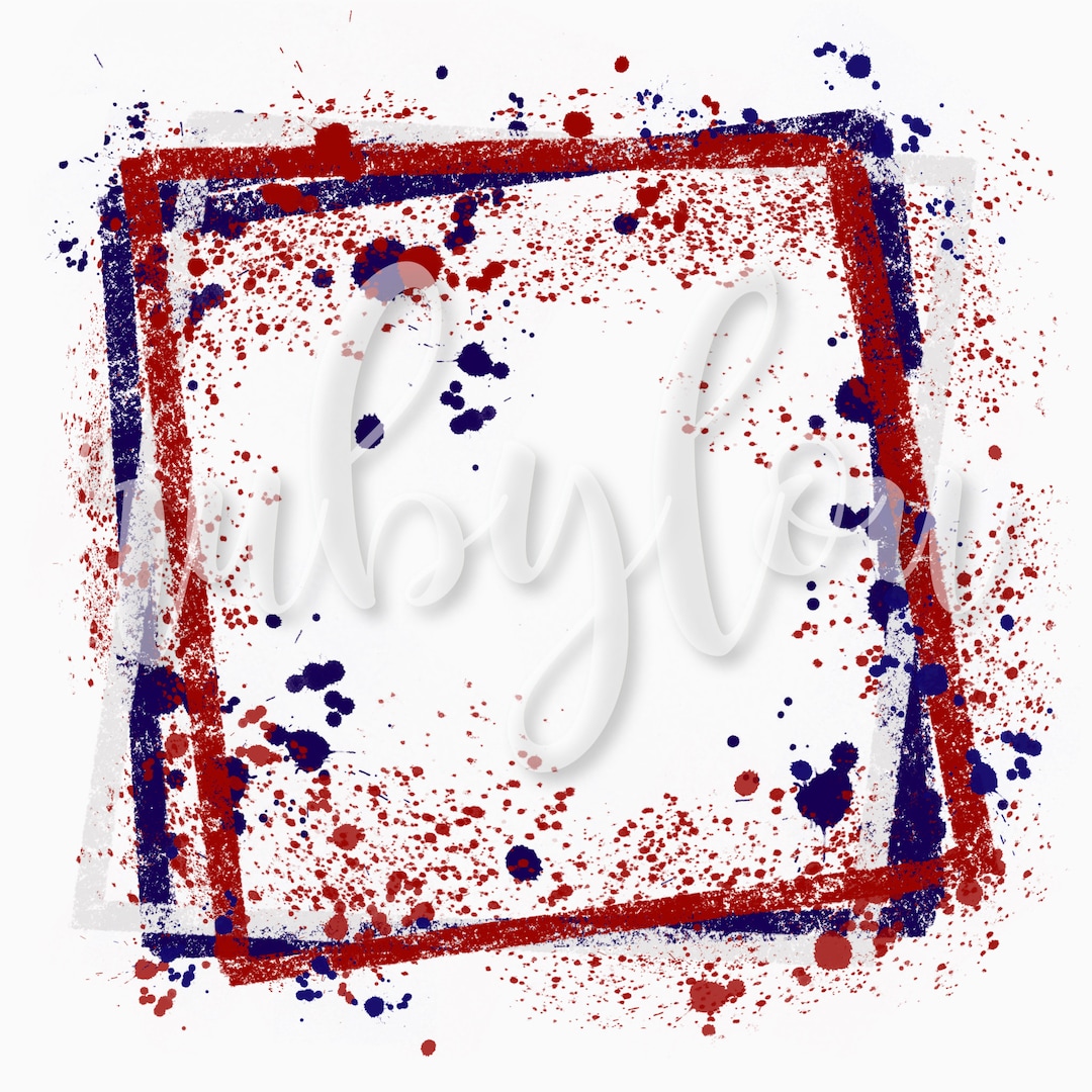 Paint Splatter Frame Red Navy | Paint Splatters | Bleached Shirts ...