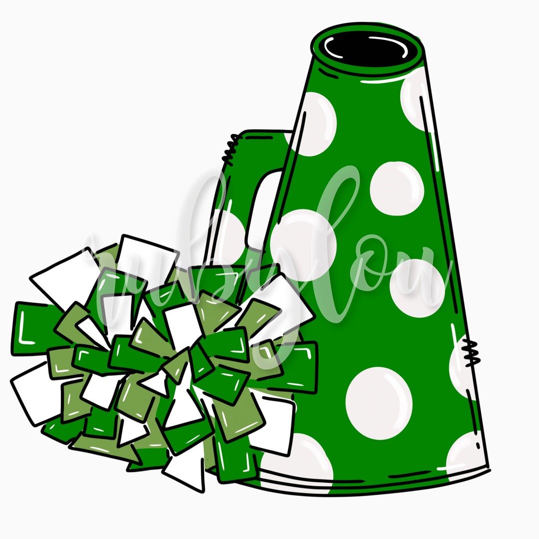 Cheer Poms Megaphone Green | Digital Download Cheerleader Cheerleading ...