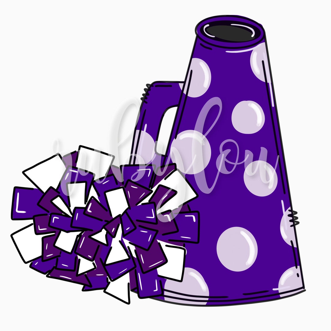 Cheer Poms Megaphone Purple | Digital Download Cheerleader Cheerleading ...