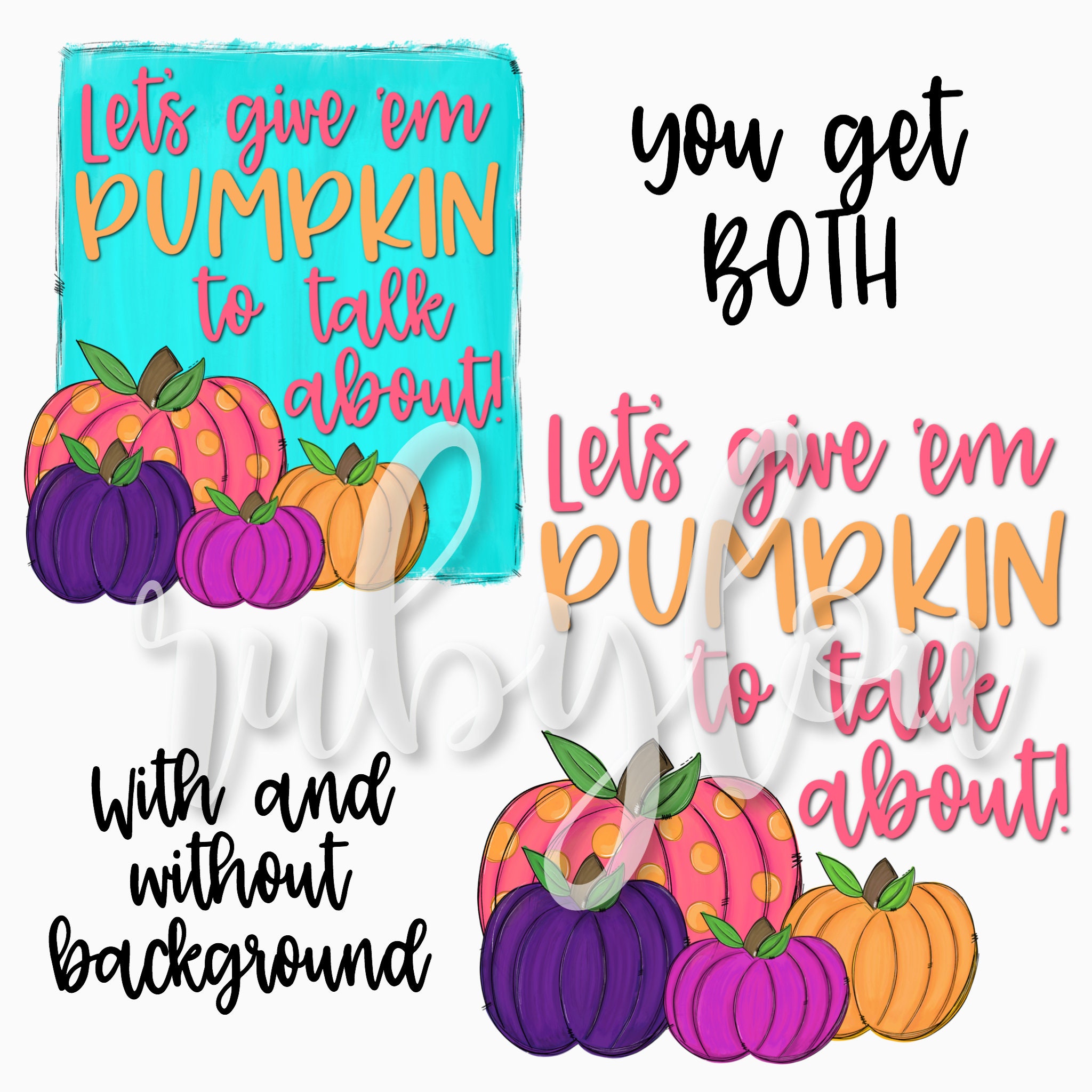 Lets give em PUMPKIN to talk about Bundle of 2 PNG hand | Etsy