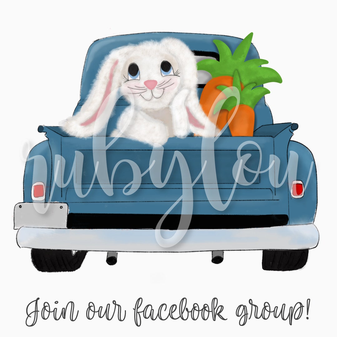 PNG Bunny Truck Blue | Digital Download | Easter Sublimation Design ...