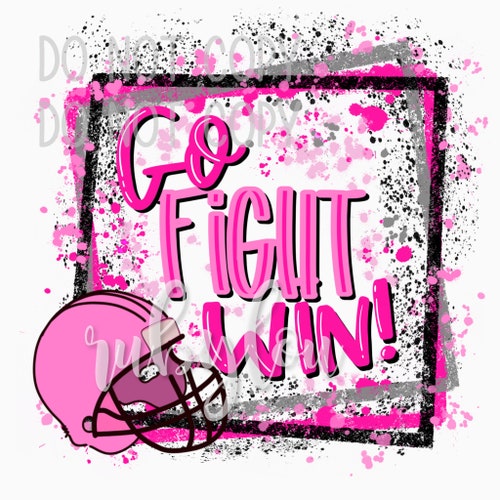 Go Fight WIN Breast Cancer Football Awareness October Pink Out | Etsy