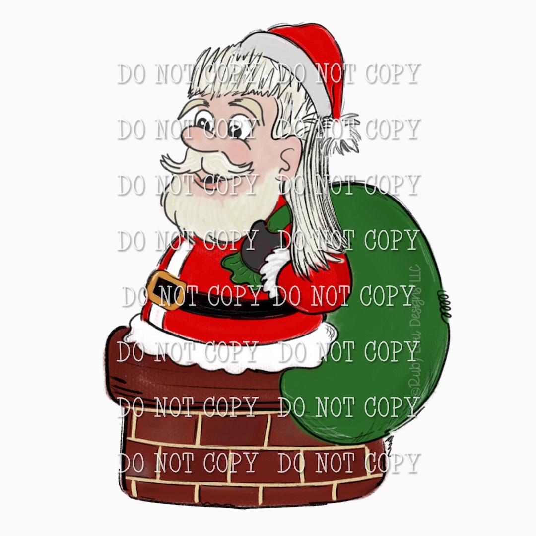 Mullet Santa Chimney 2020 Christmas Hand Drawn Digital Download ...