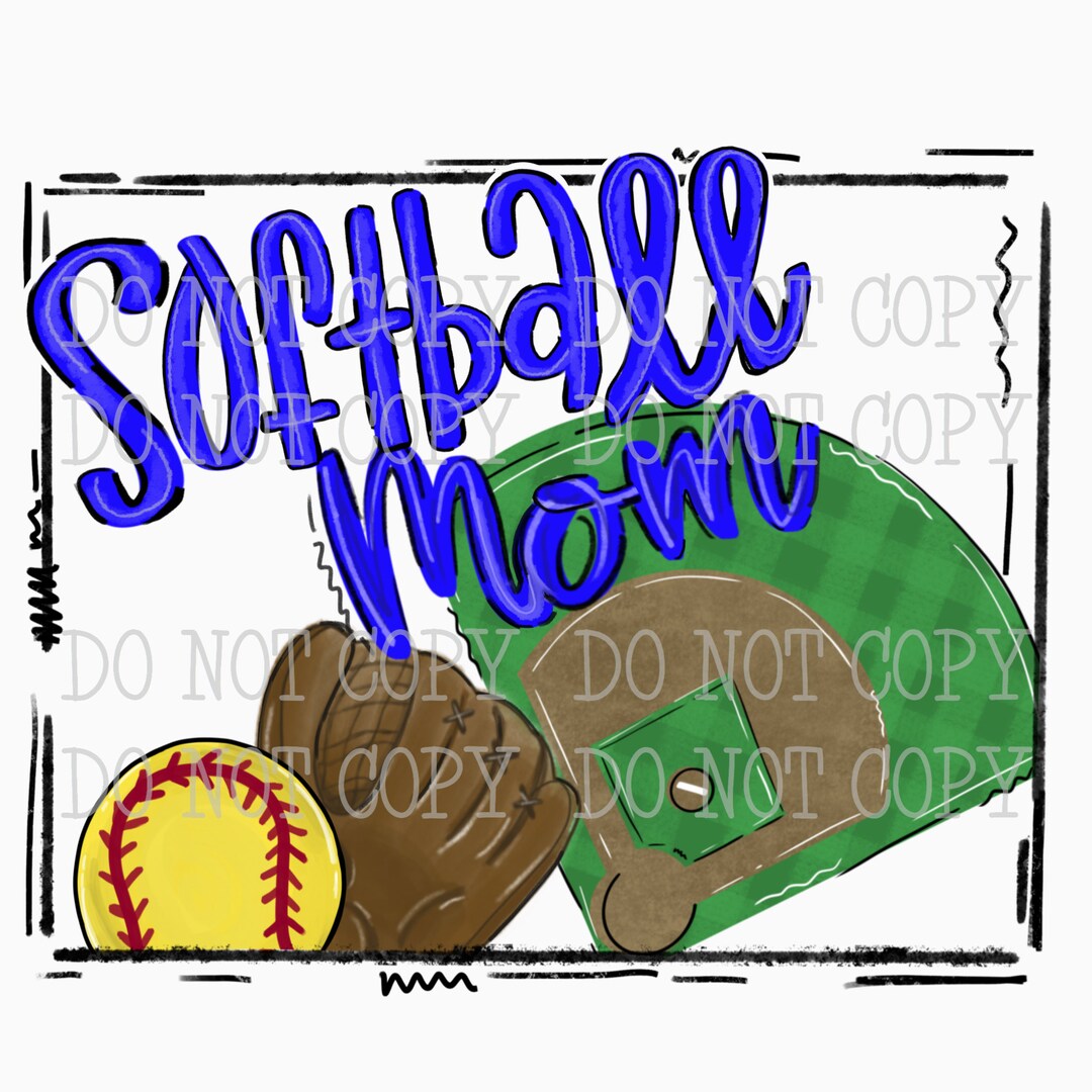 Softball Mom | Hand Drawn Digital Download | Sublimation Designi ...