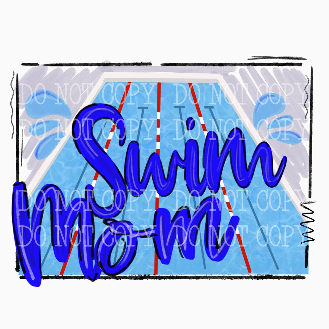 SWIM MOM | Pool Swim Team Swimming | Hand Drawn Digital Download ...