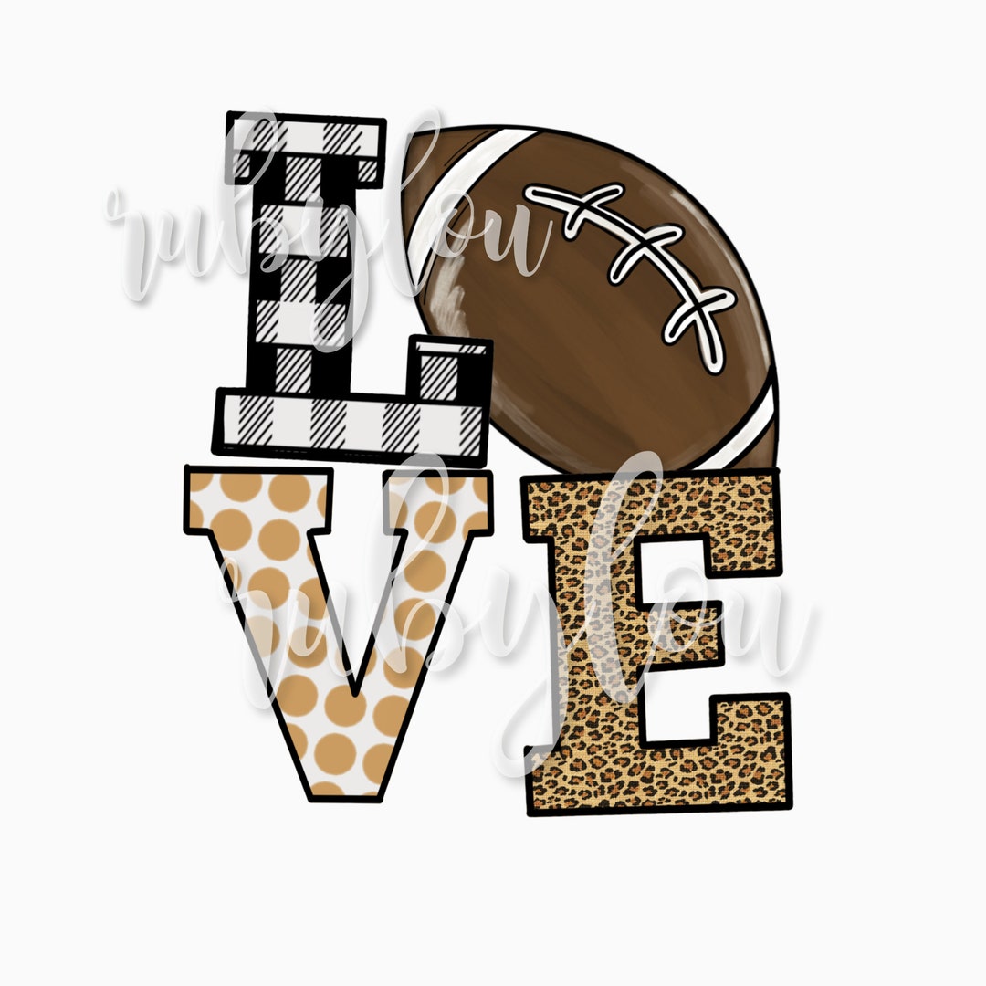 FOOTBALL LOVE Bundle Digital Download Sublimation Design Hand Drawni ...