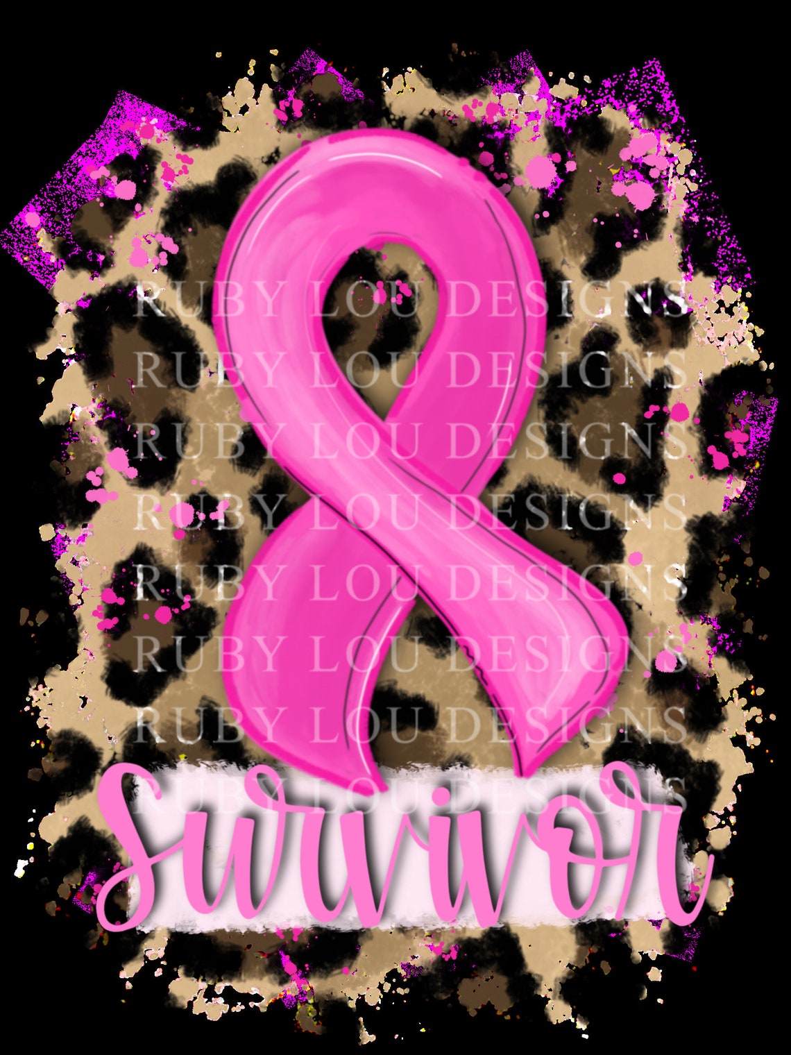 Leopard Breast Cancer Awareness Survivor PINK RIBBON - Etsy