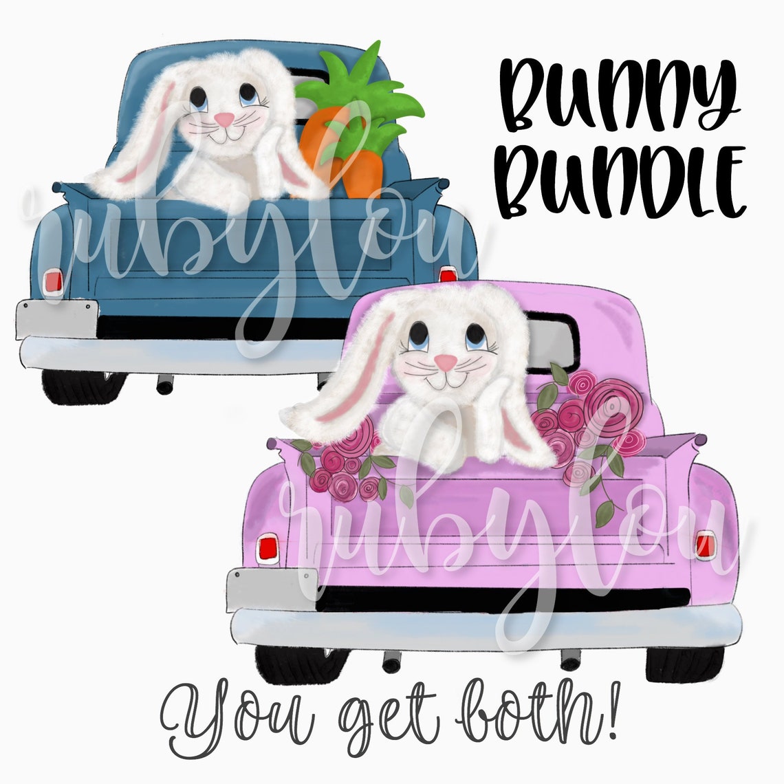 PNG Bunny Truck BUNDLE Digital Download Easter Sublimation | Etsy