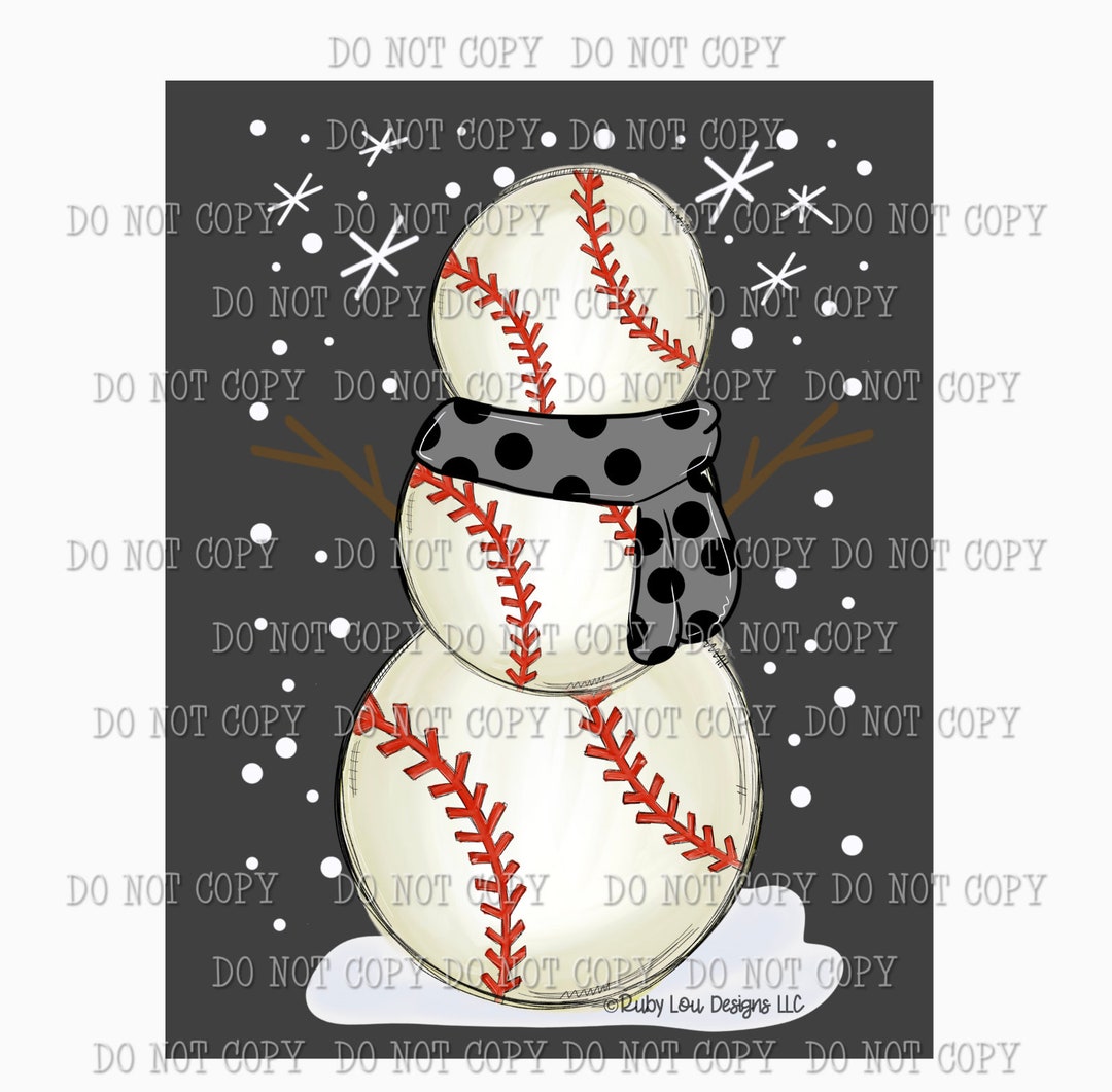 BASEBALL Snowman | Digital Download | Sublimation Design Hand Drawni ...
