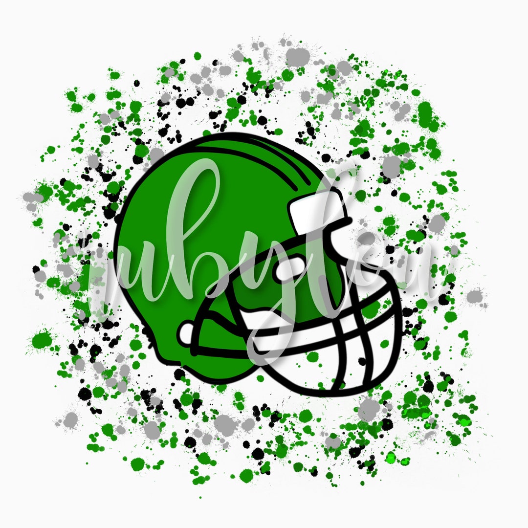 Paint Splatter Football Helmet Green | Splatters | Bleached Shirts ...