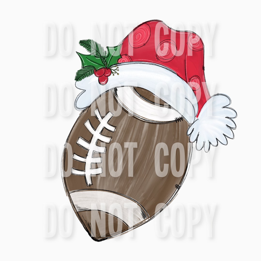 Football SANTA Hat Hand Painted PNG | Sublimation Design | Digital ...