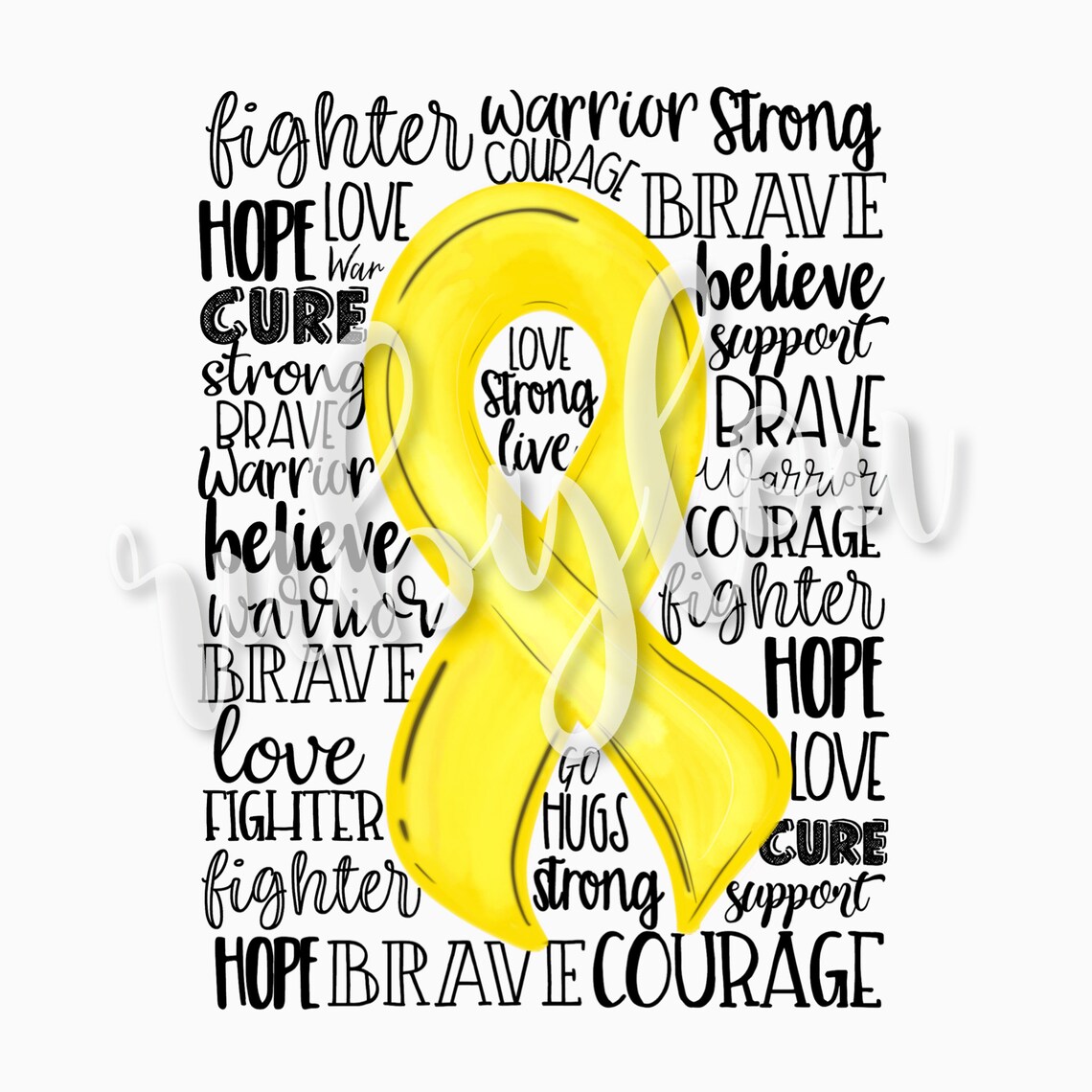 Awareness YELLOW RIBBON Digital Download Sublimation PNG Cliparti ...