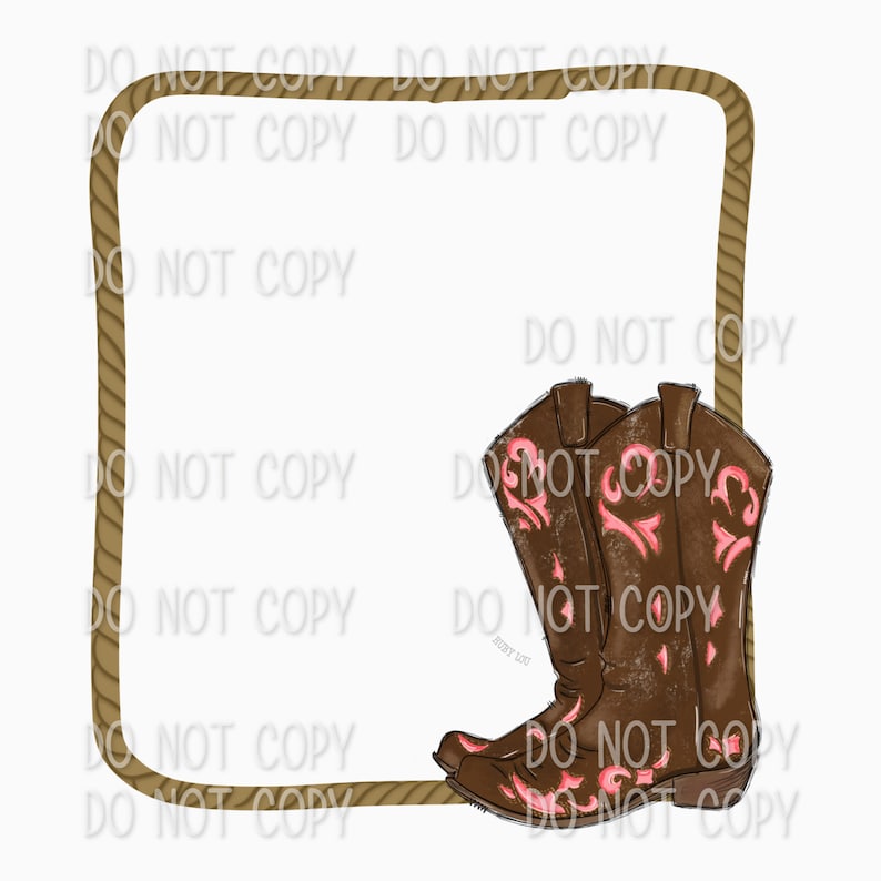 Hand Drawn Boots and Rope Frame PNG Digital Download | Etsy