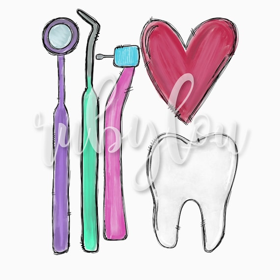Dental Tools Dental Hygienist Clipart BUNDLE Elements PNG - Etsy