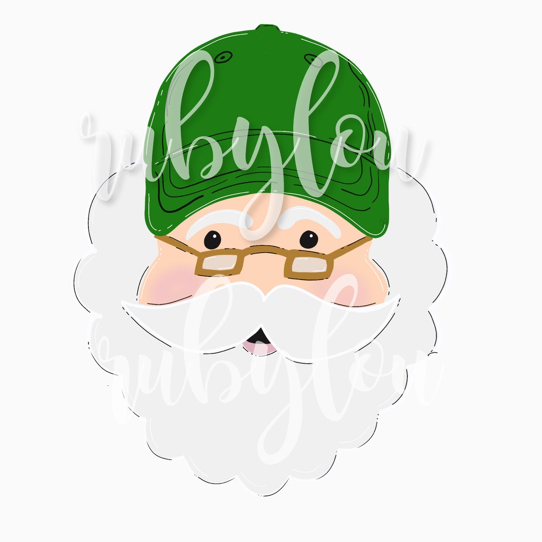 SANTA Green Cap | Digital Download | Hand Painted | PNGI Printable ...