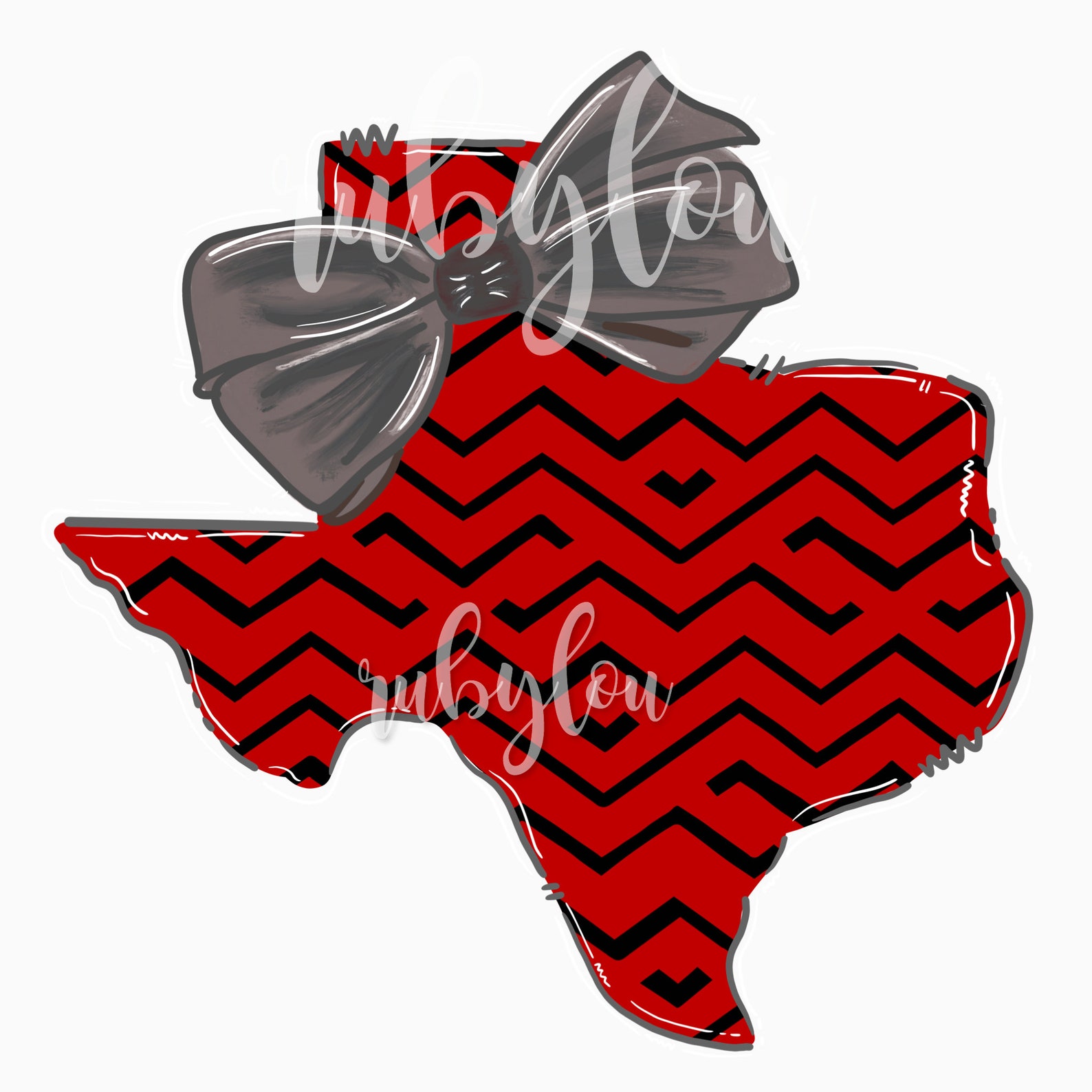 Hand Painted PNG Texas Red Black TX Digital Download - Etsy