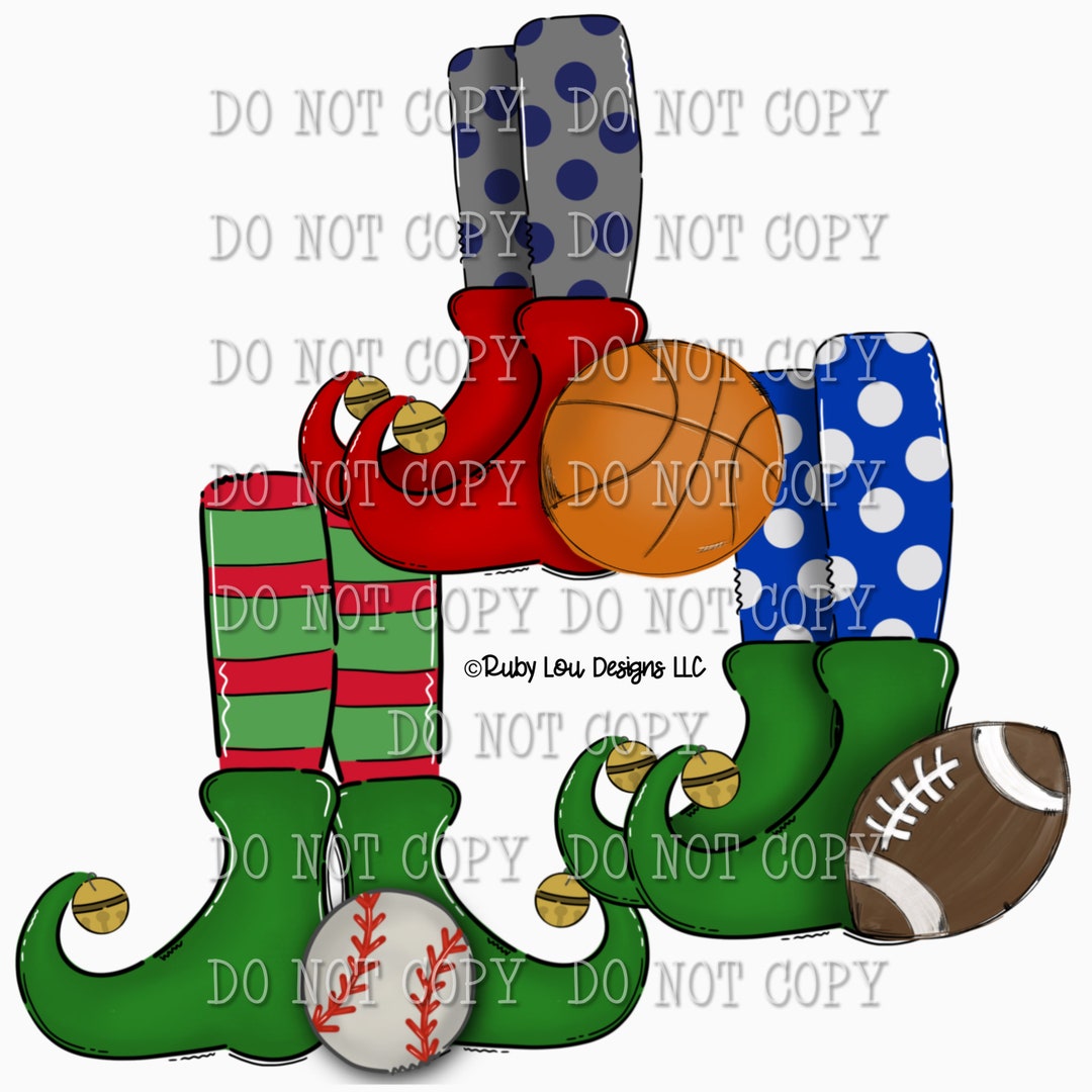 SPORTS Elf Feet Bundle | Hand Drawn Digital Download | Sublimation ...