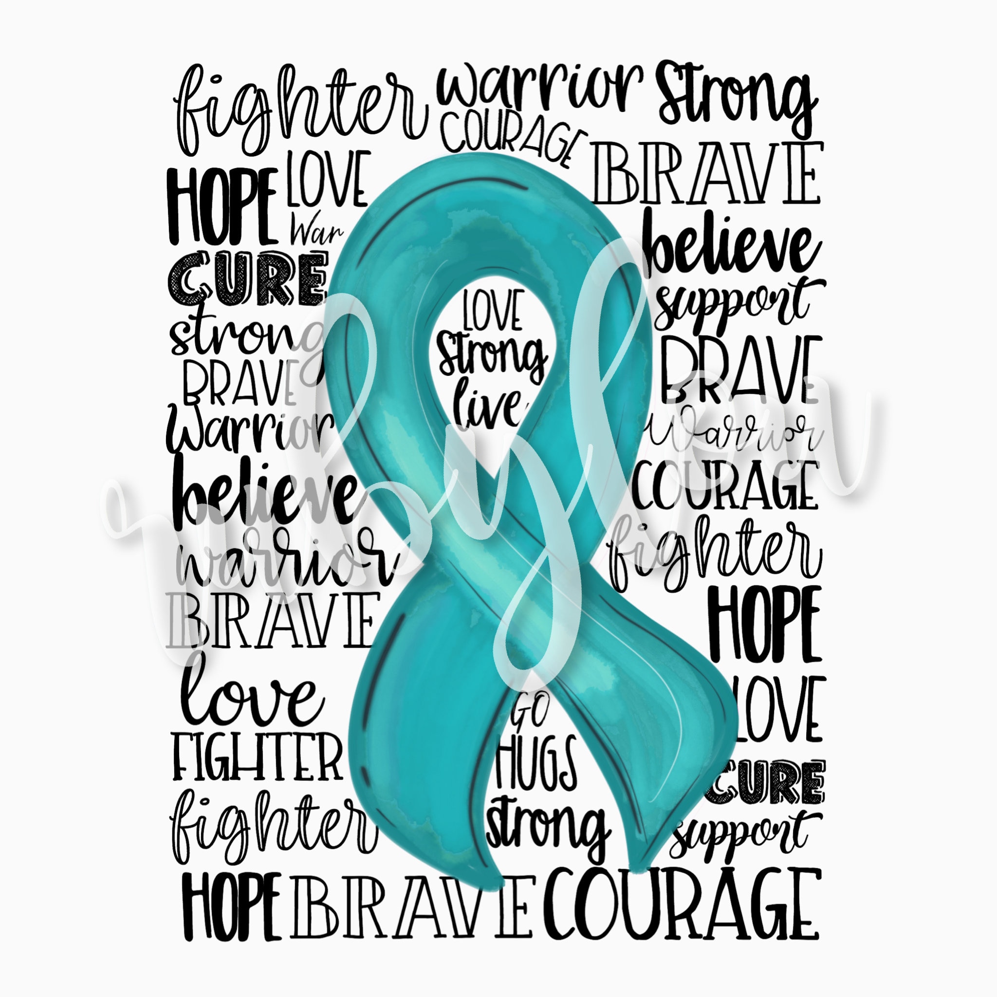 Awareness TEAL Turquoise RIBBON Digital Download | Etsy
