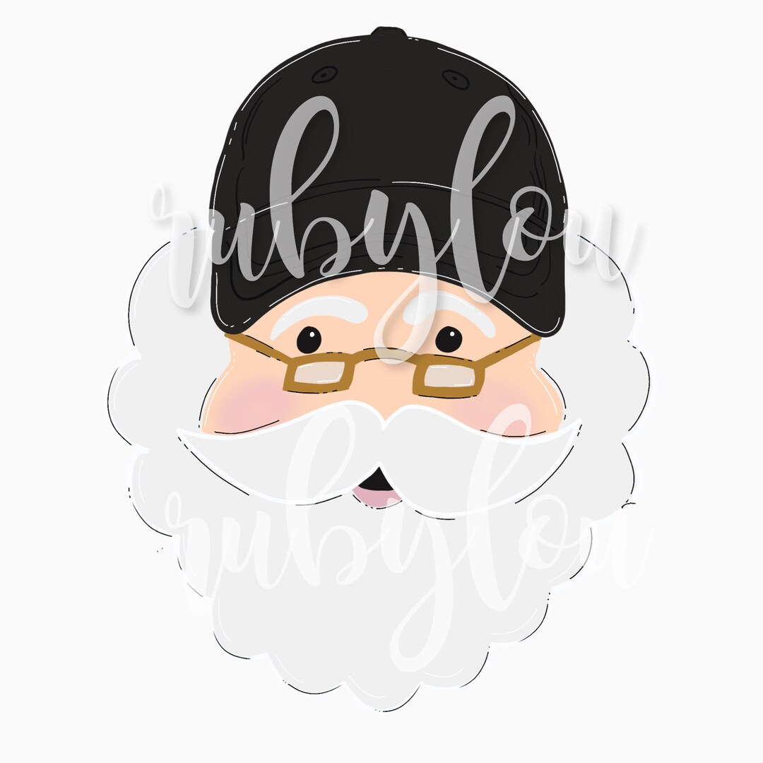 SANTA Black Cap | Digital Download | Hand Painted | PNGI Printable ...